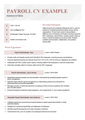 Payroll CV - Example & 21 Skills to List