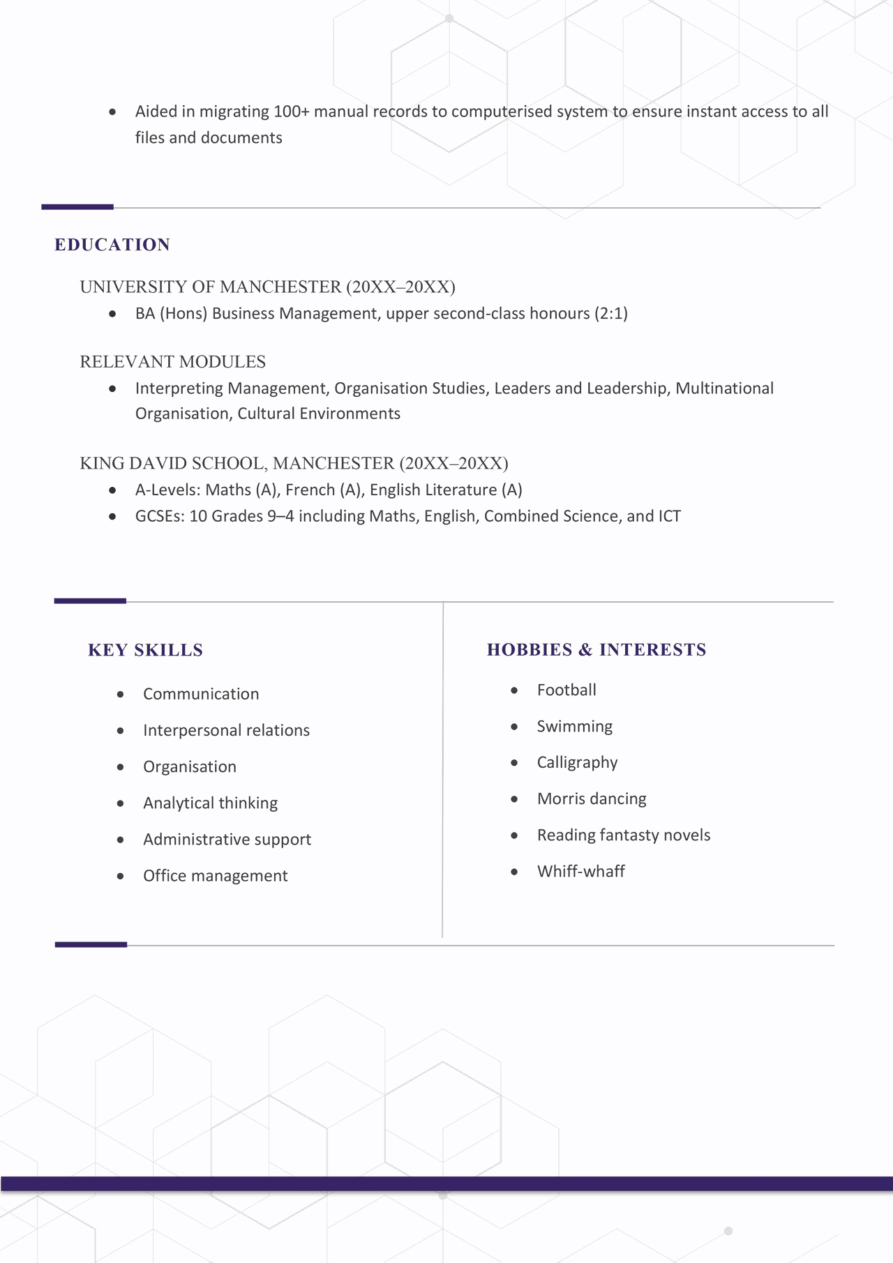 Personal Assistant CV Example & Writing Guide