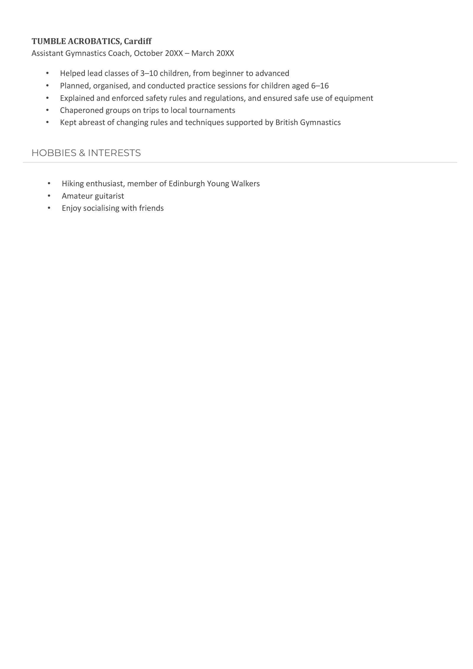 Personal Trainer CV: Example, Free Template, & Tips