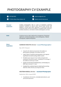 Photography CV - Example & Template [Free Download]