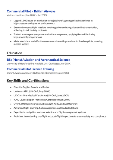 Pilot CV Examples & Writing Tips for 2025
