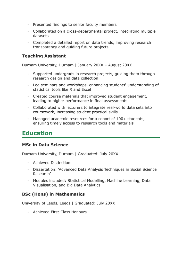 Postgraduate CV - Example and Writing Tips