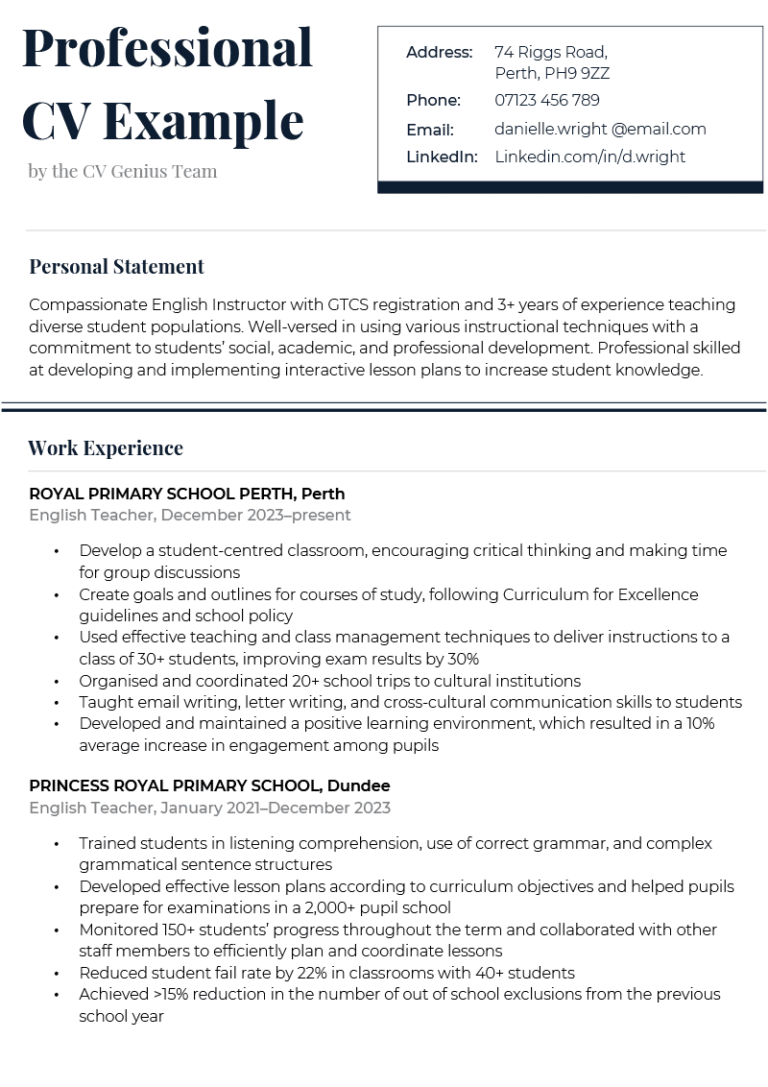 155+ Good CV Examples for UK Jobs in 2024 [Free Downloads]