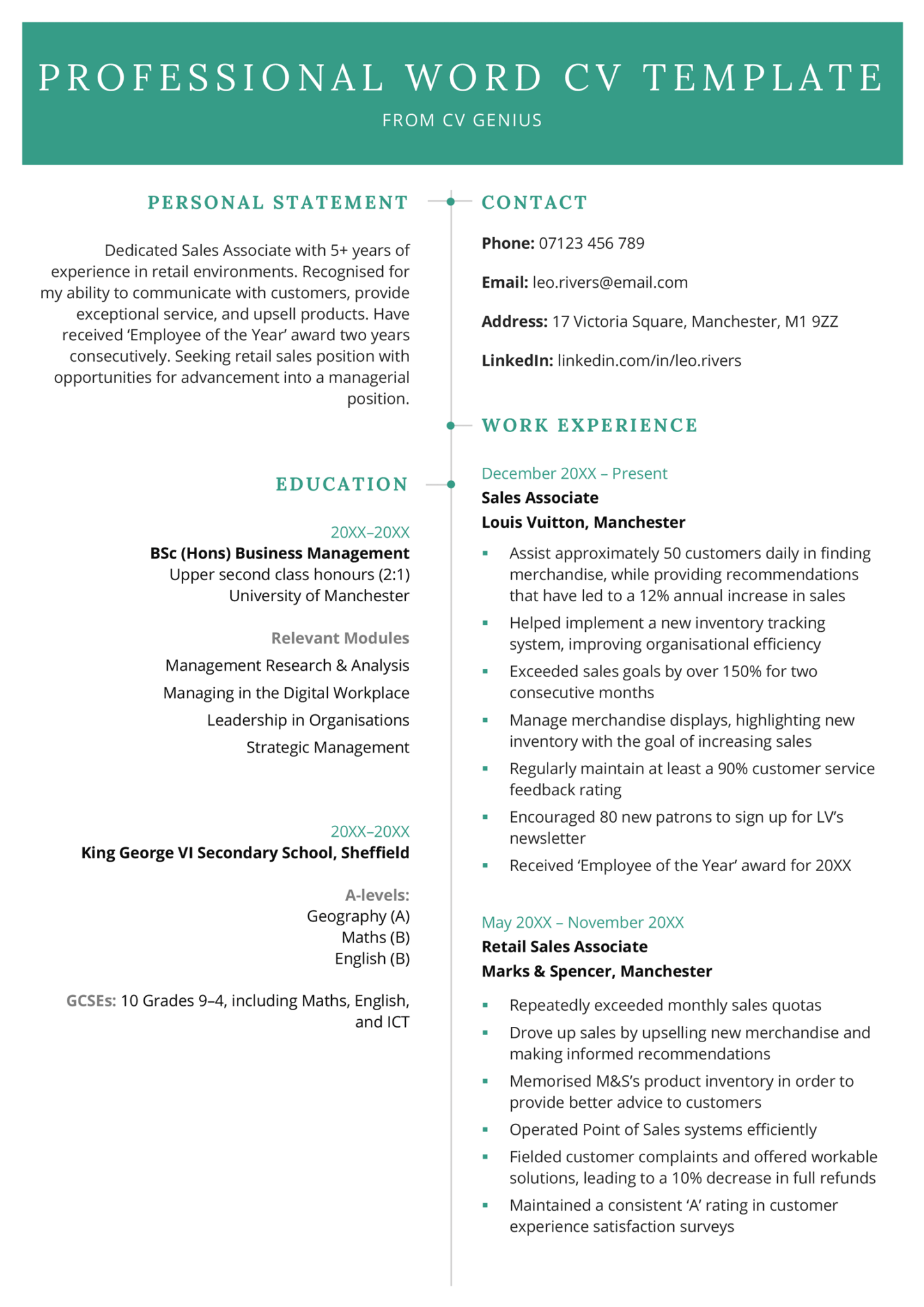 17 Free Downloadable CV Templates for Microsoft Word