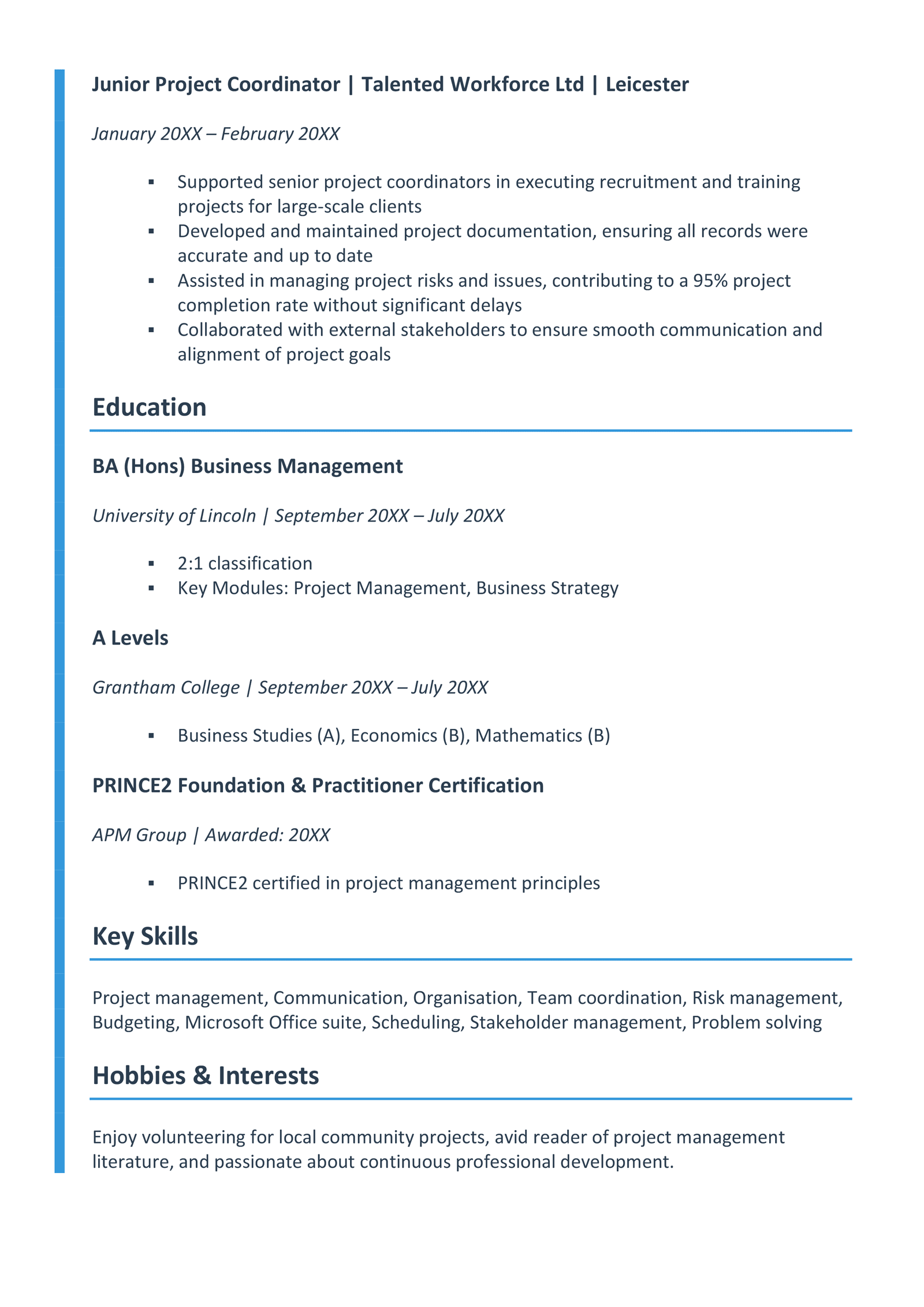 Project Coordinator CV Example & Writing Tips for 2025