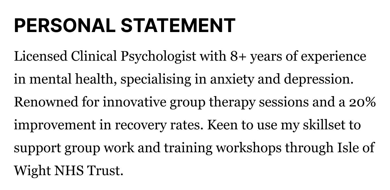 Psychologist CV (Examples & Writing Tips)