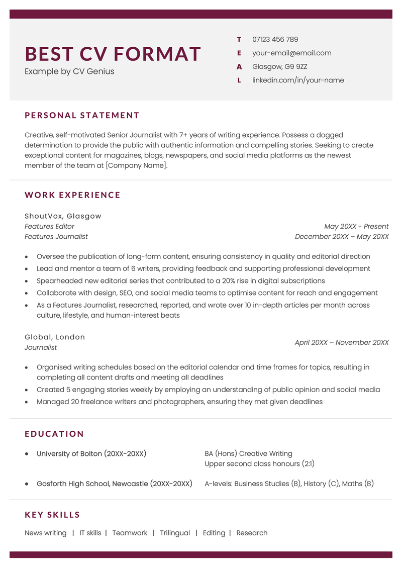 Best CV Format for the UK (Plus Free Templates & Tips)
