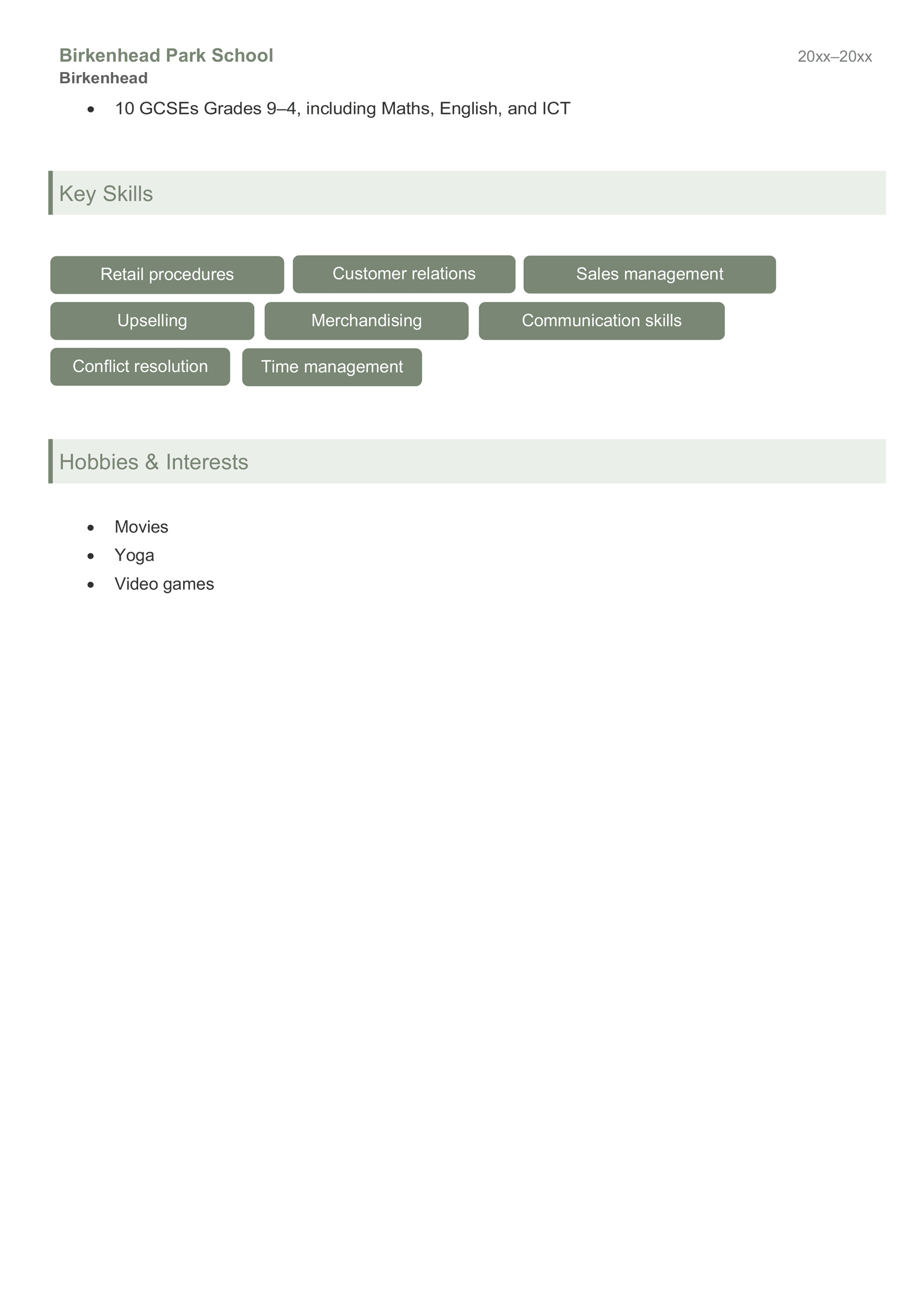Sales Assistant CV Example & Writing Guide for 2024