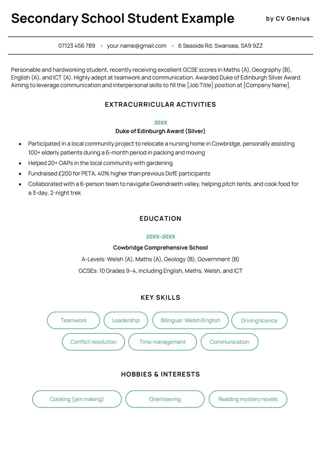 CV Examples for Students: Templates & Summary Samples