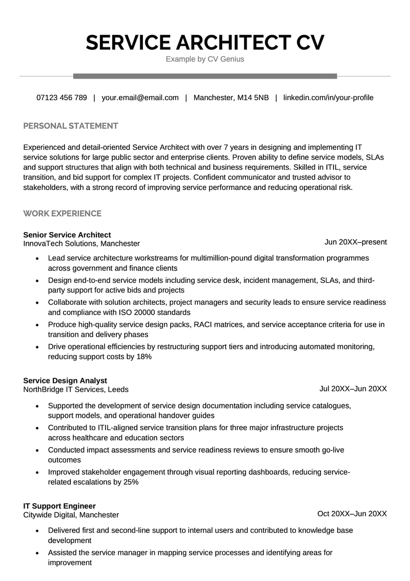 3 Free IT CV Examples, Template, & Writing Guide