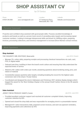 Tesco CV - Example & Template (Free Download)