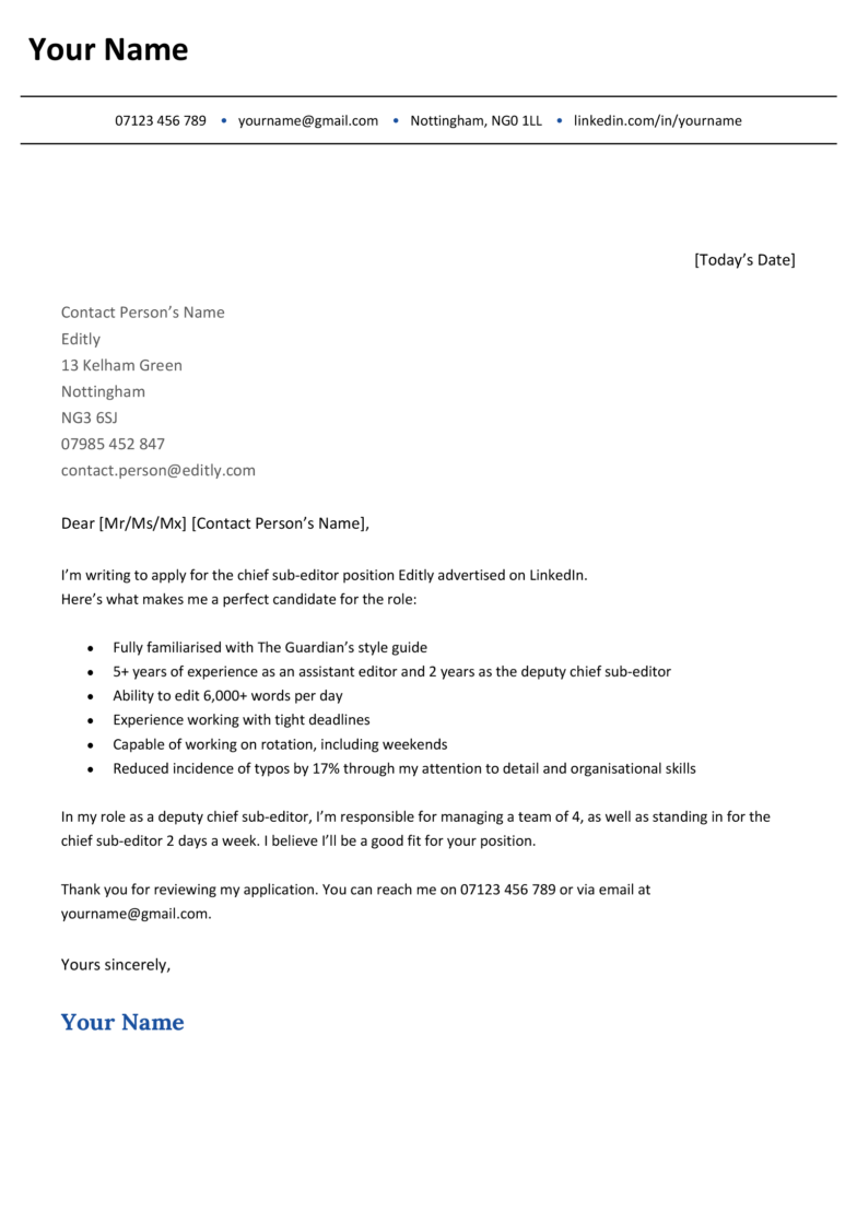 5+ Short Cover Letter Samples and Copy-Paste Template