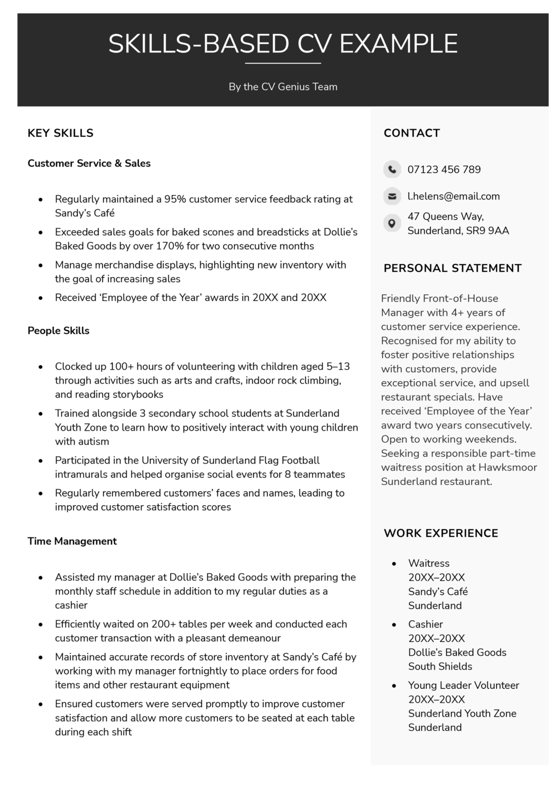 Skills Based CV Template Examples Writing Guide