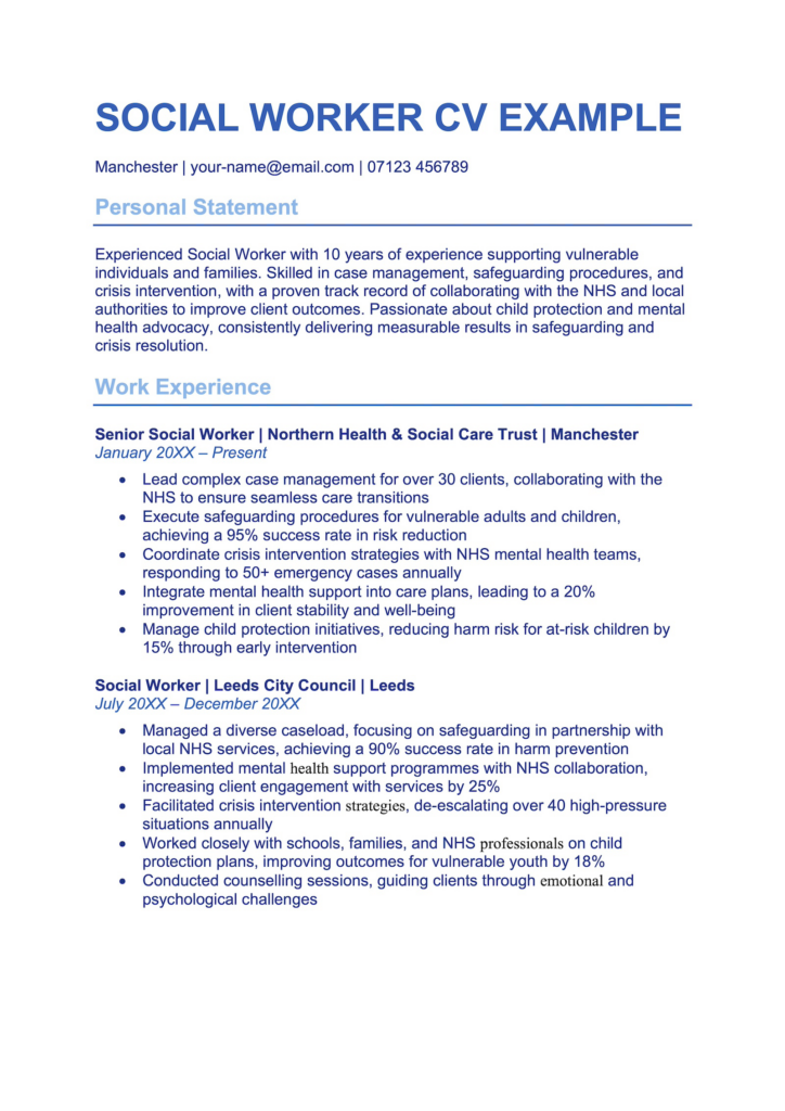 Social Work Curriculum Vitae 62+ Free Editable Social Worker Resume
