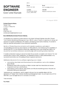 Software Engineer Cover Letter - Examples & Free Template