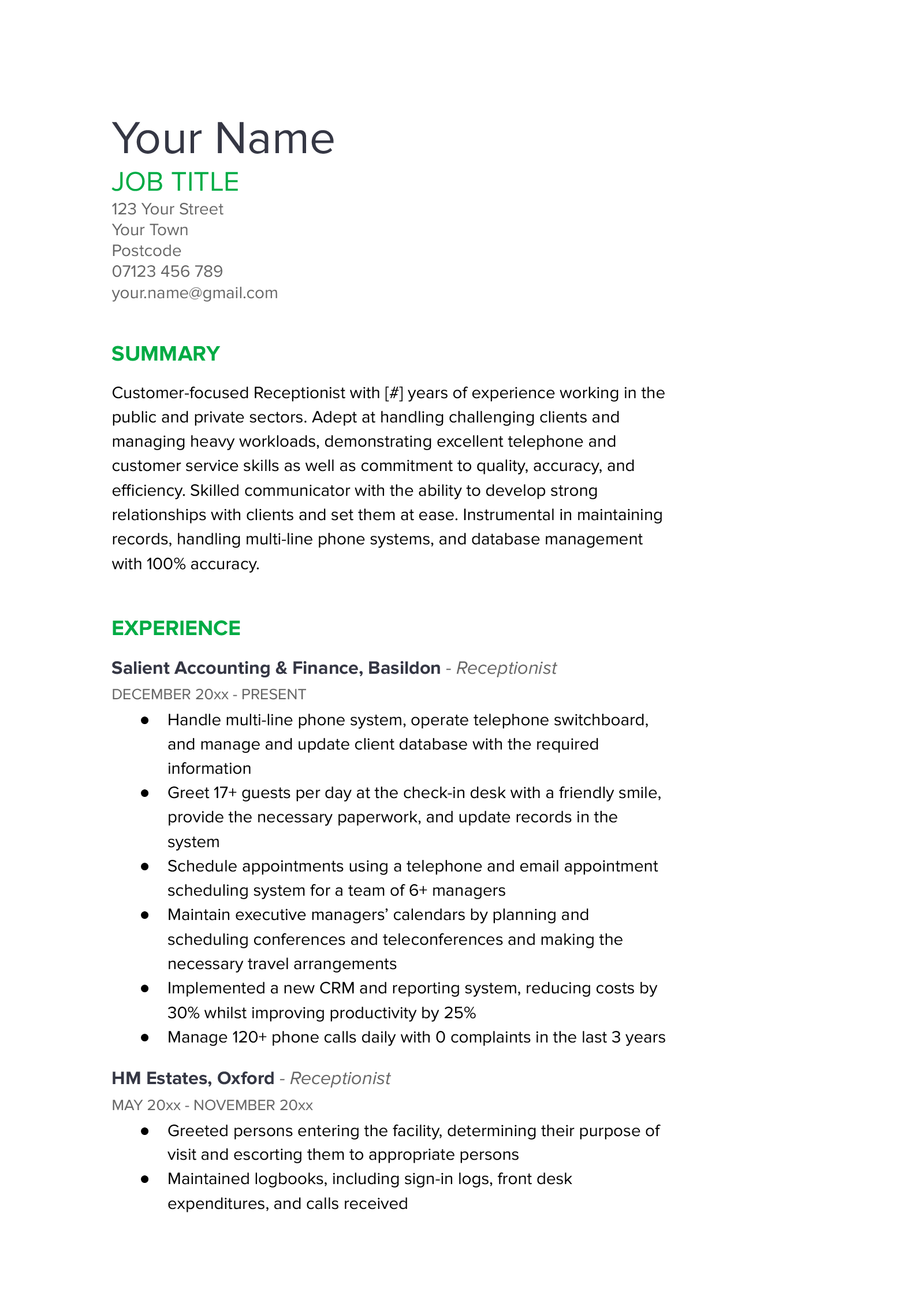 15 Free Google Docs CV Templates