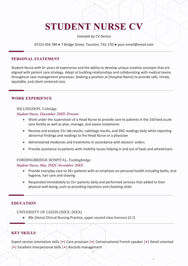 Student Nurse CV Example, Template, & Skills (Free Download)