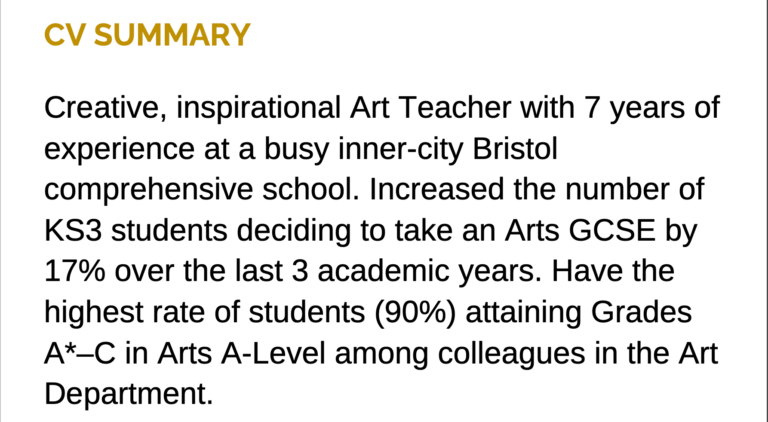 Summary for CV: 27+ Examples & How to Write