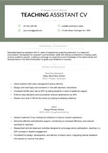 Teaching Assistant CV Sample & Writing Tips
