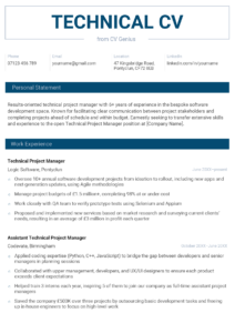 Technical CV - Example, Template, & 10+ Skills to List