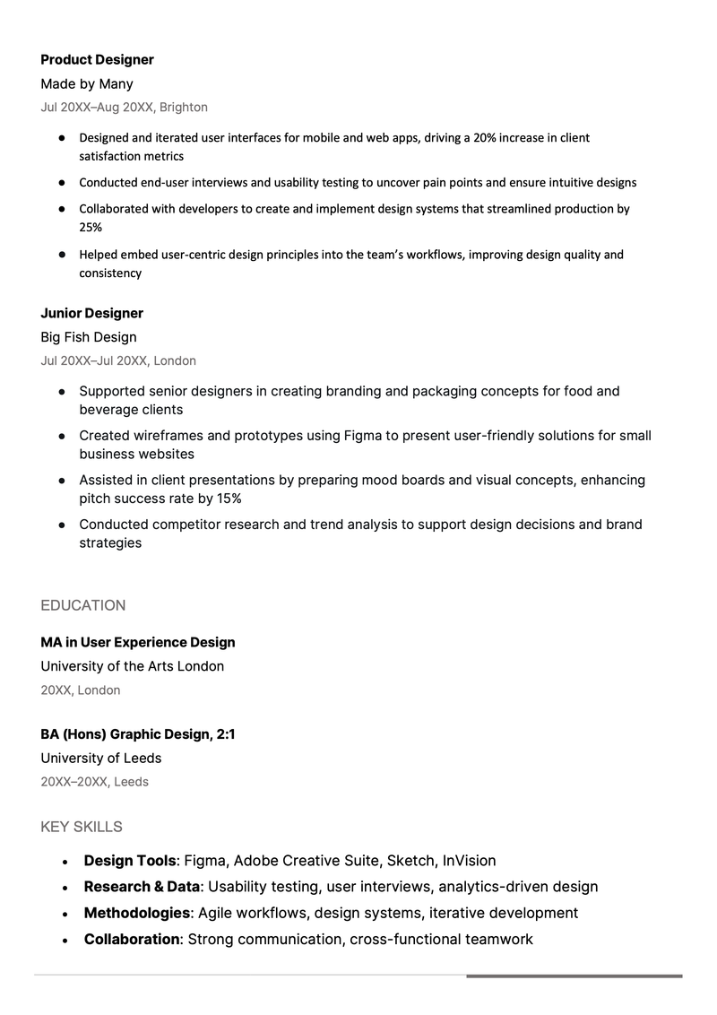 Two-Page CV Template (Free Download & Tips)