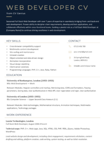 Web Developer CV - Examples & Writing Help for 2024