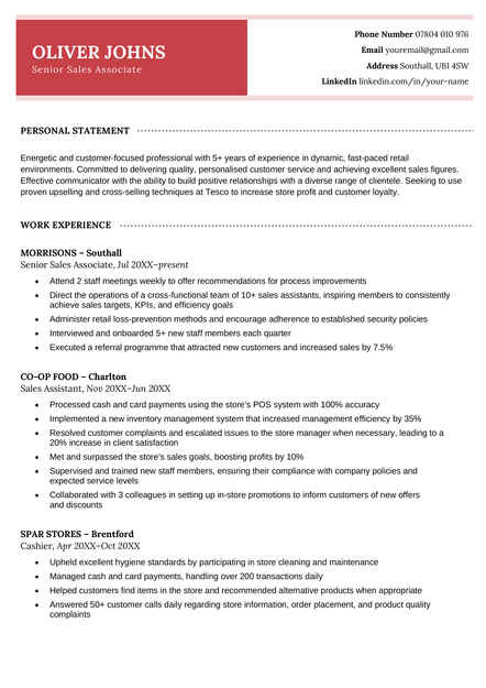 Tesco CV Examples & Writing Tips for 2025
